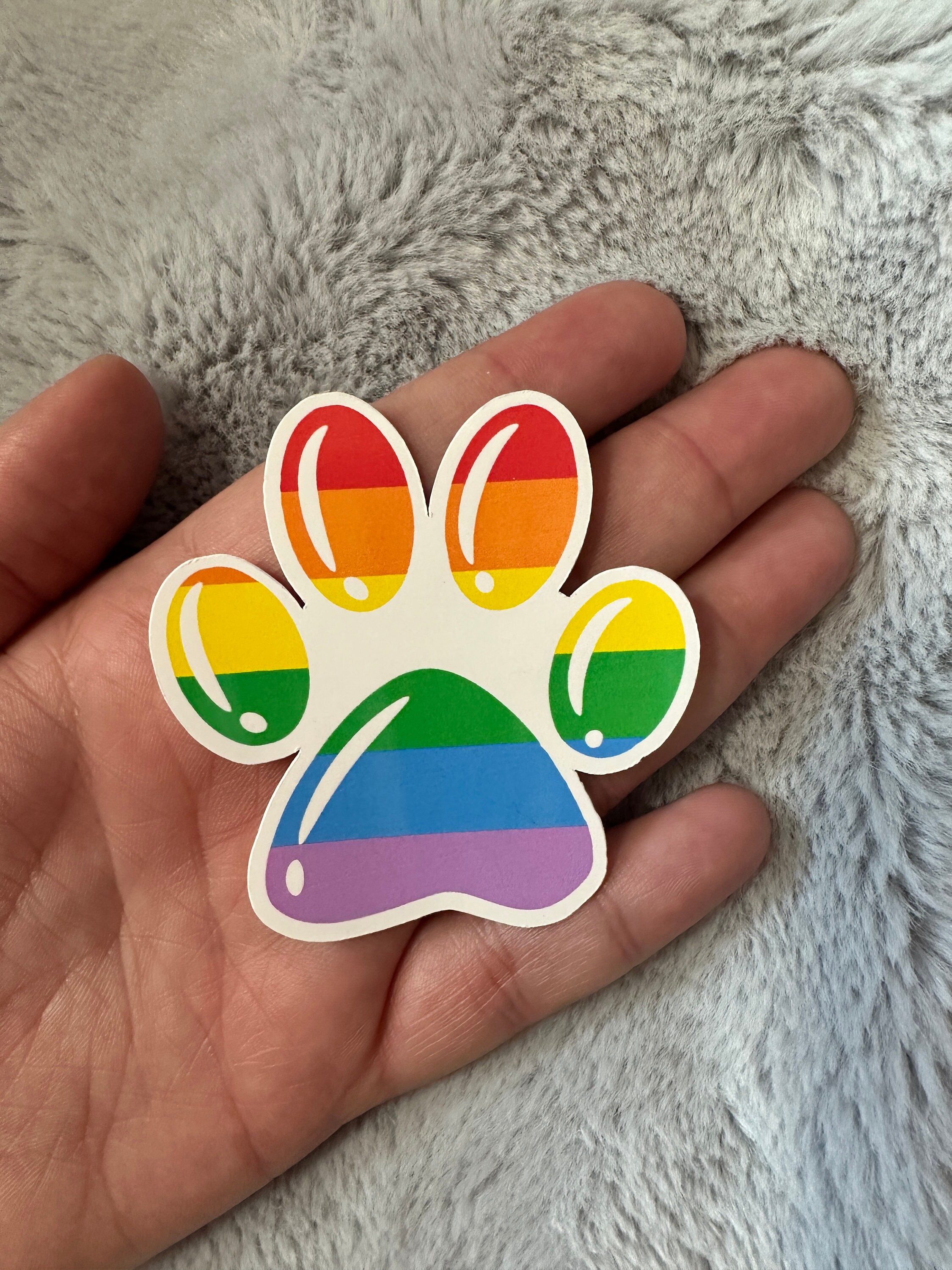 Pride Paw Print Sticker - Etsy