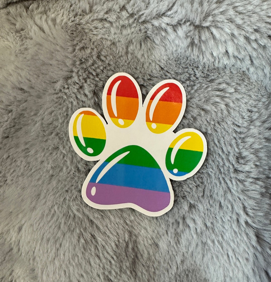 Pride Paw Print Sticker - Etsy