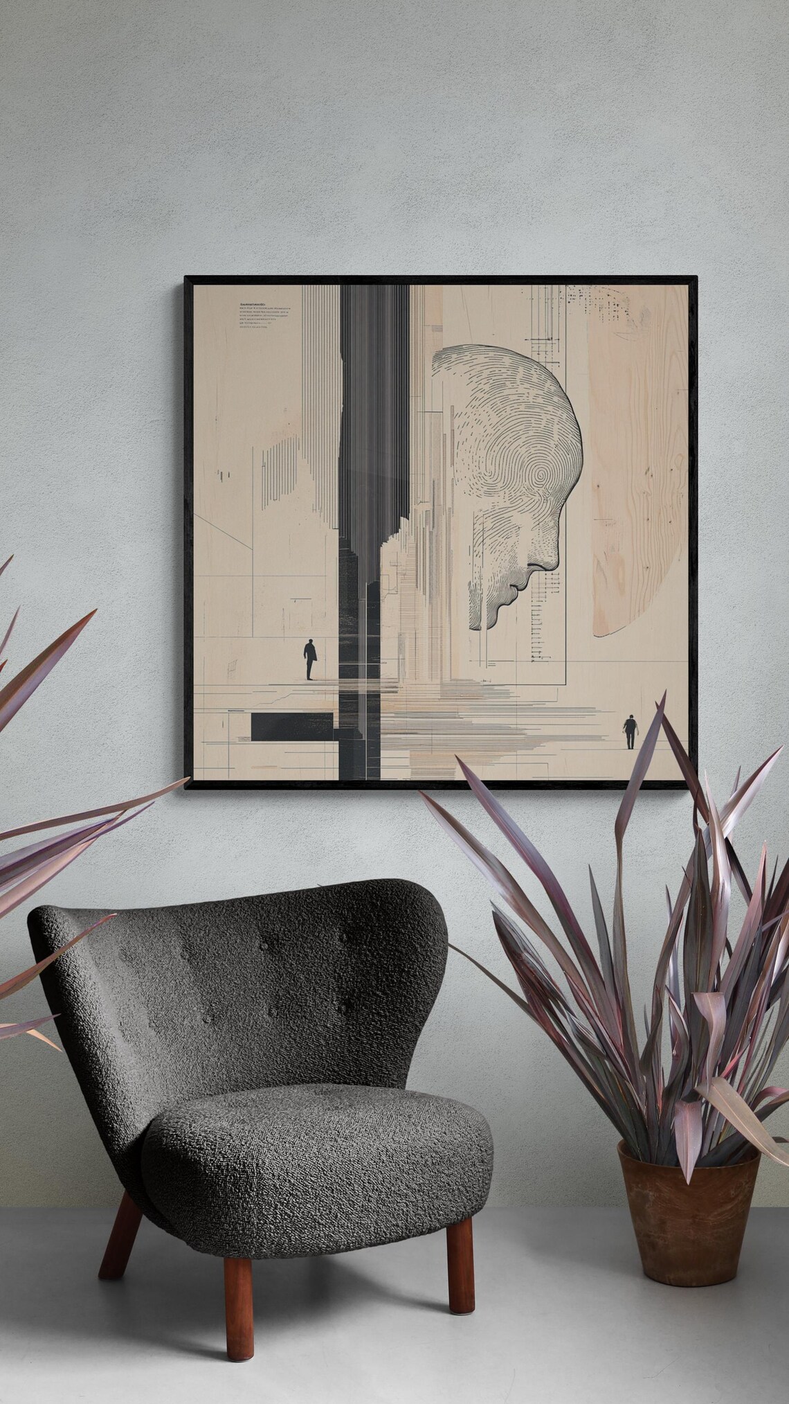 Abstract Minimalist Line Art | Surreal Digital Face Drawing (digital ...