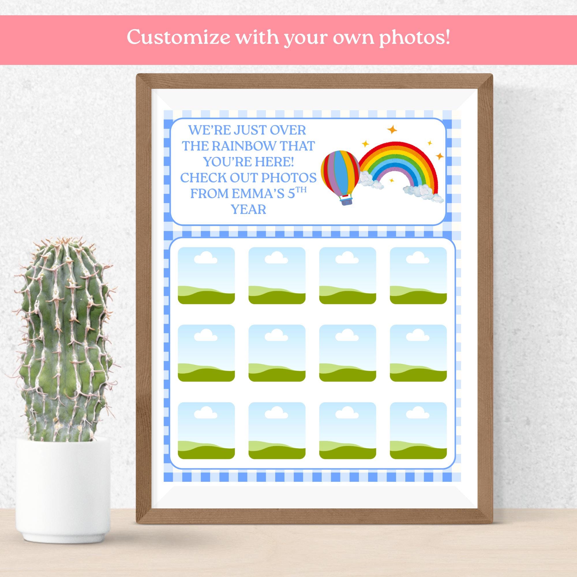 Somewhere Over the Rainbow Party Decor Bundle – Rainbow Theme Editable ...