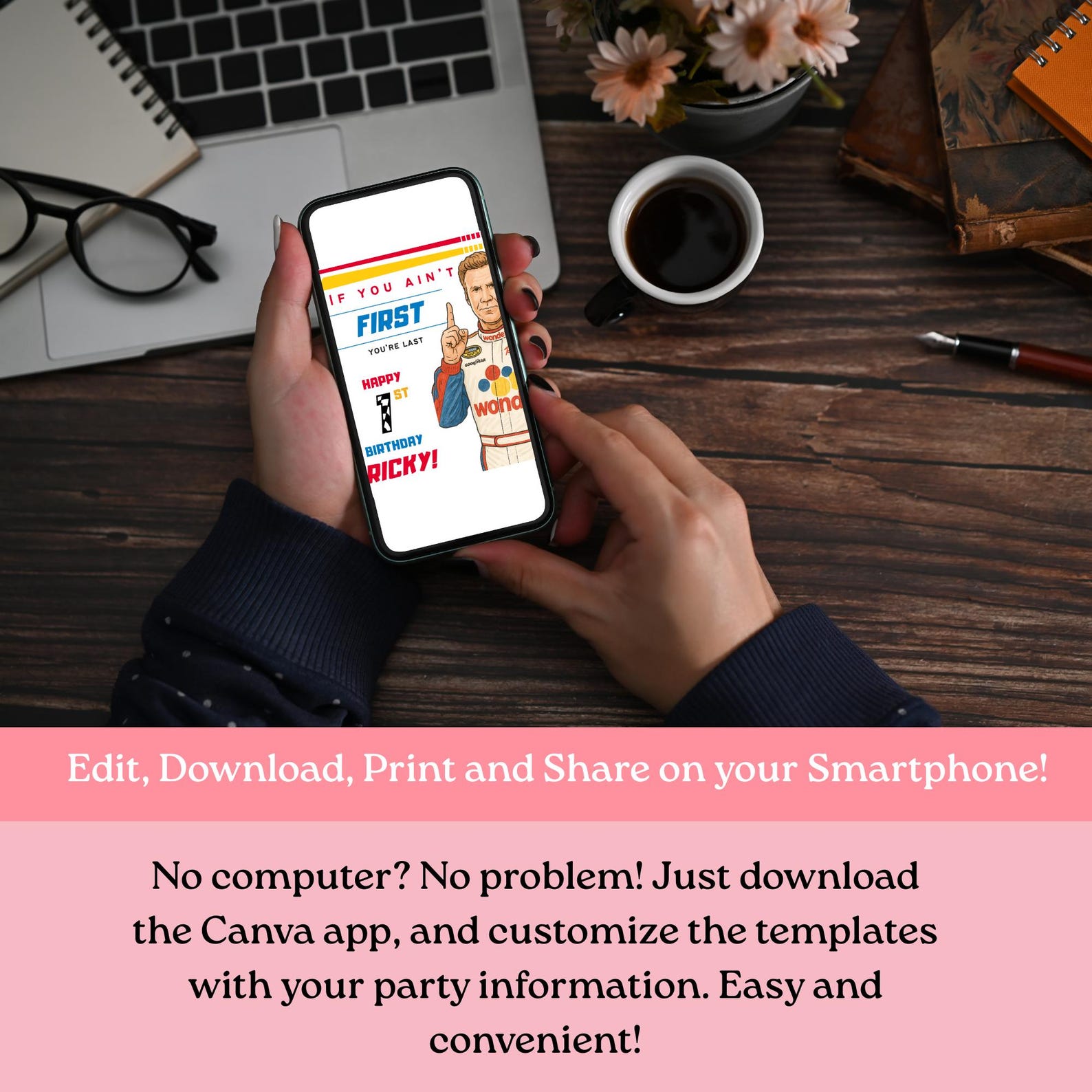 If You Ain't First You're Last Birthday Party Bundle – Editable Canva ...