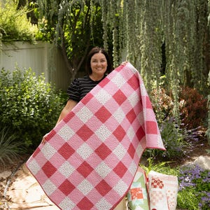 Strawberry Summer Ruby Star Society Easy to Make Gingham Picnic Quilt ...