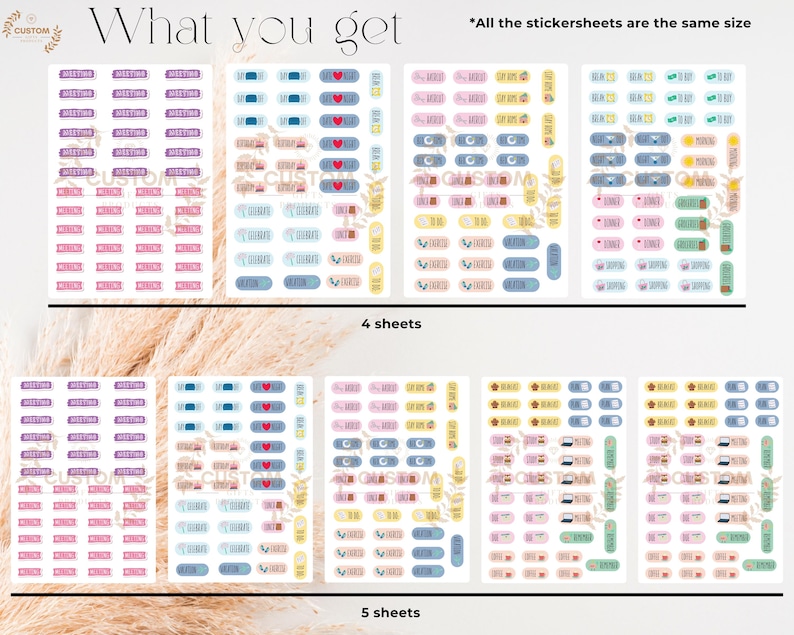 Home Office Gift Sticker Set Daily Icon Planner Decoration Gift Task ...