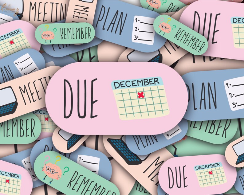 Home Office Gift Sticker Set Daily Icon Planner Decoration Gift Task ...