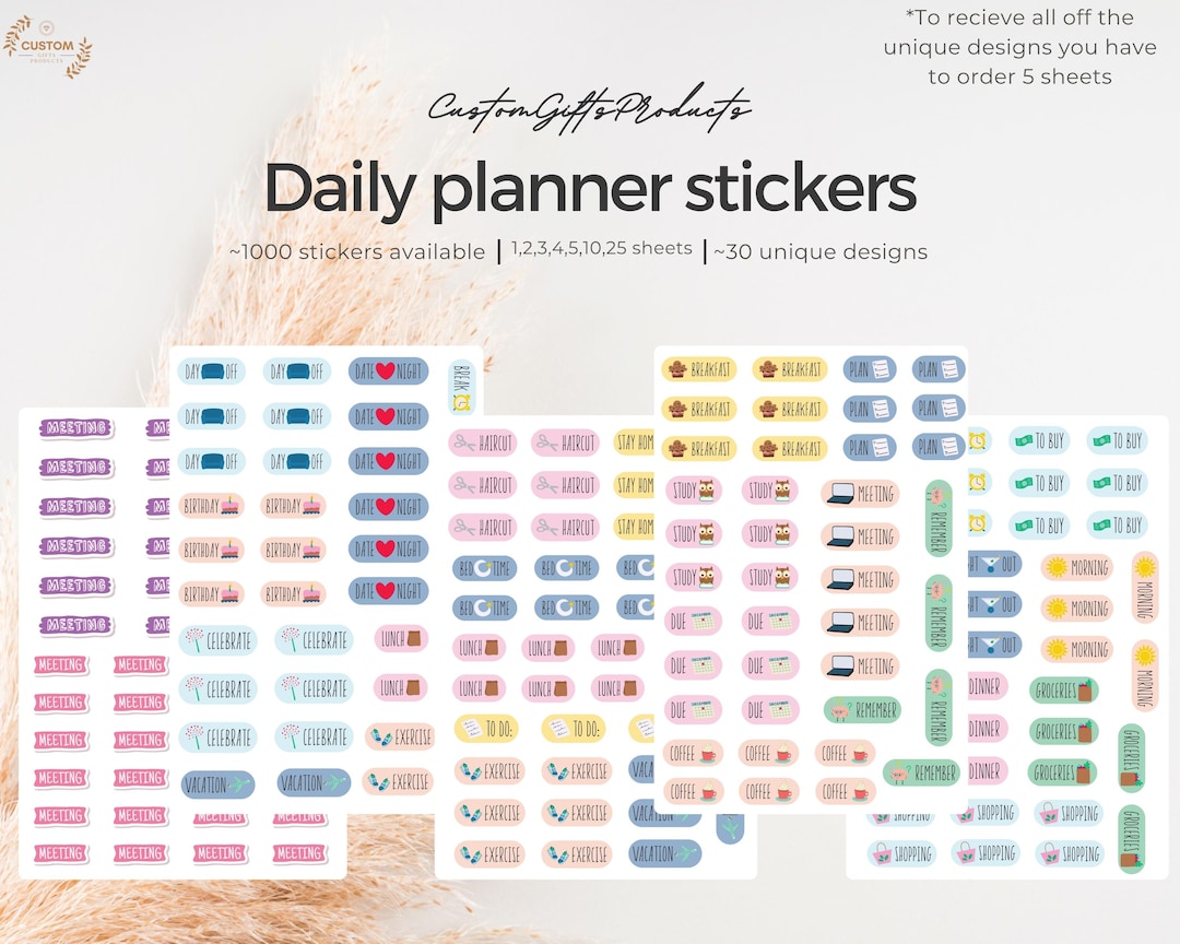 Home Office Gift Sticker Set Daily Icon Planner Decoration Gift Task ...