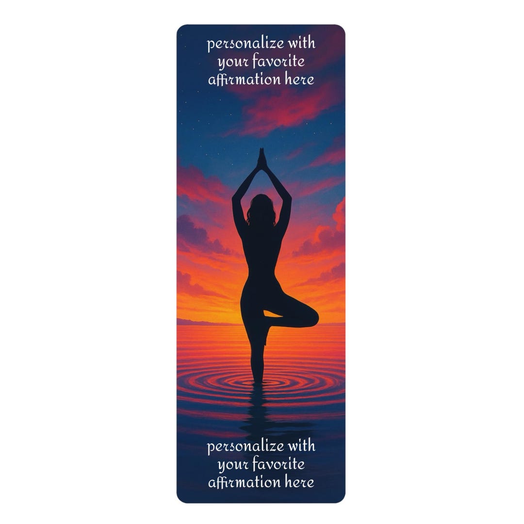 Sunset Tree Pose Yoga Mat, Serene Ocean Yoga Mat, Boho Eco-friendly ...