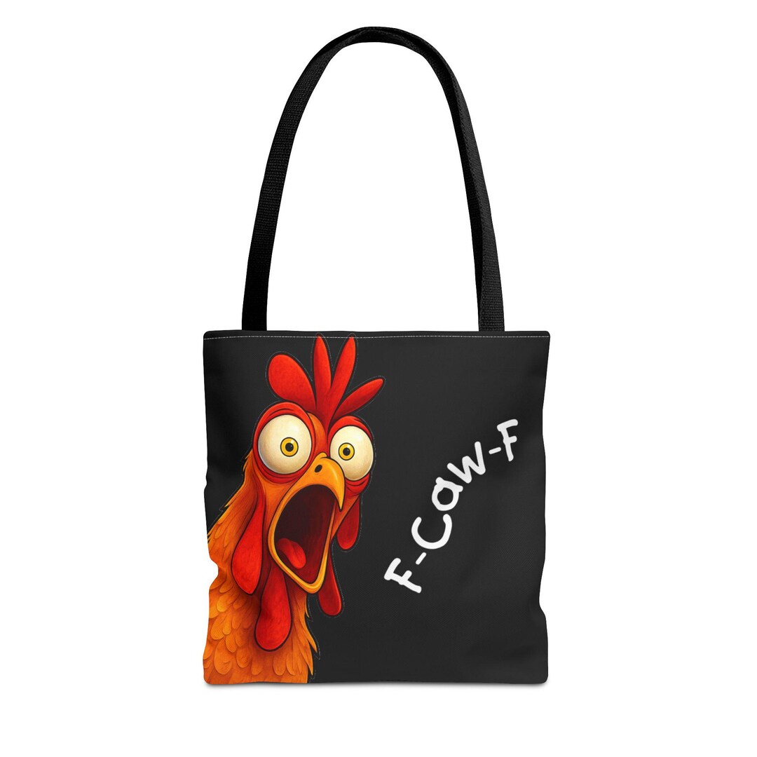 Shocked Screaming Chicken Rooster Tote Bag, Funny F-caw-f Rooster - Etsy