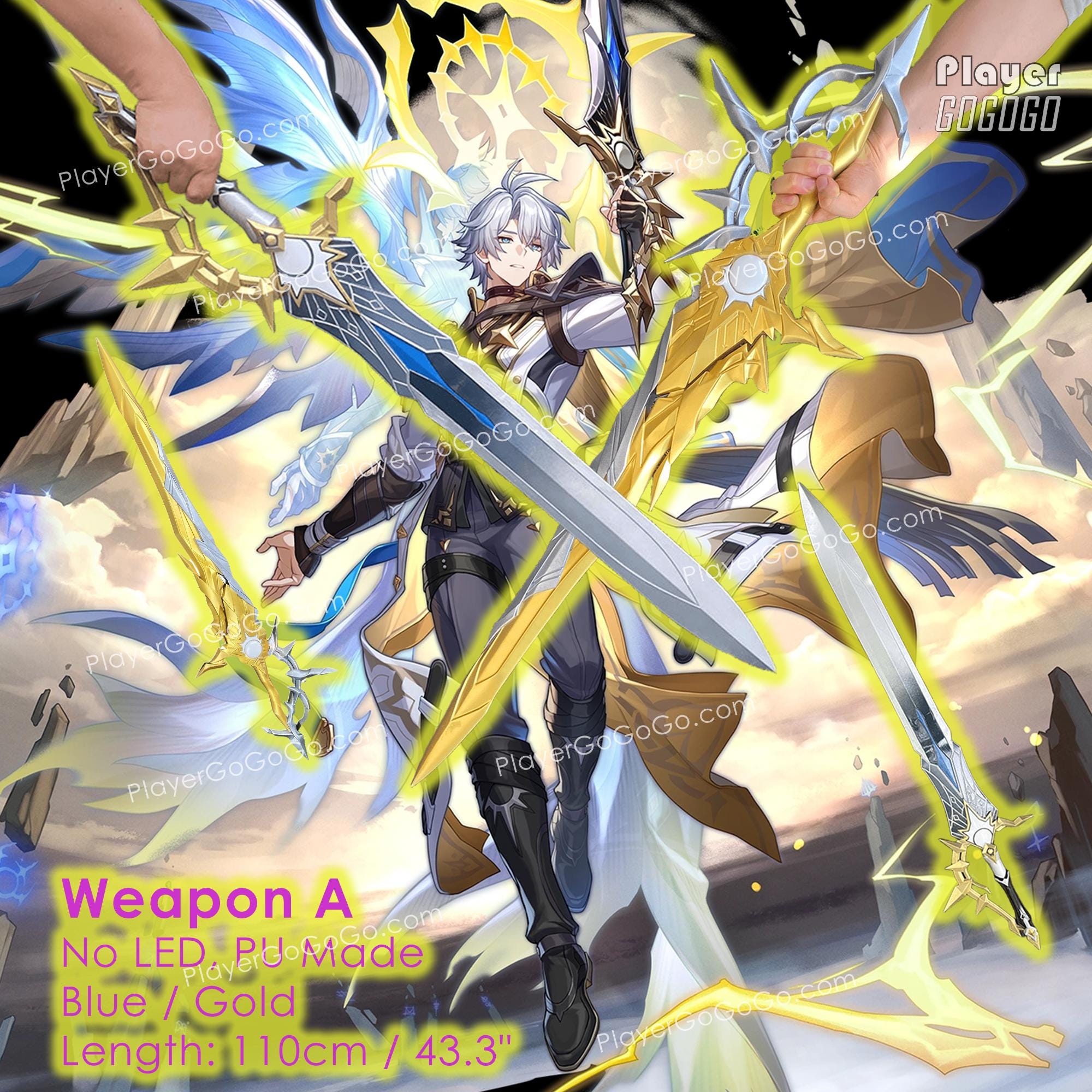 Honkai: Star Rail Phainon Cosplay Set - Tattoo Sticker, Wig, Costume ...