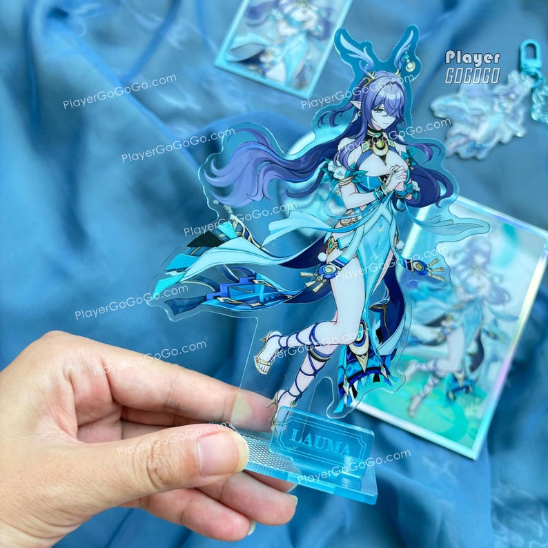 Genshin Impact Lauma Art Print Set - Standee, Keychain, Badge, Holo ...