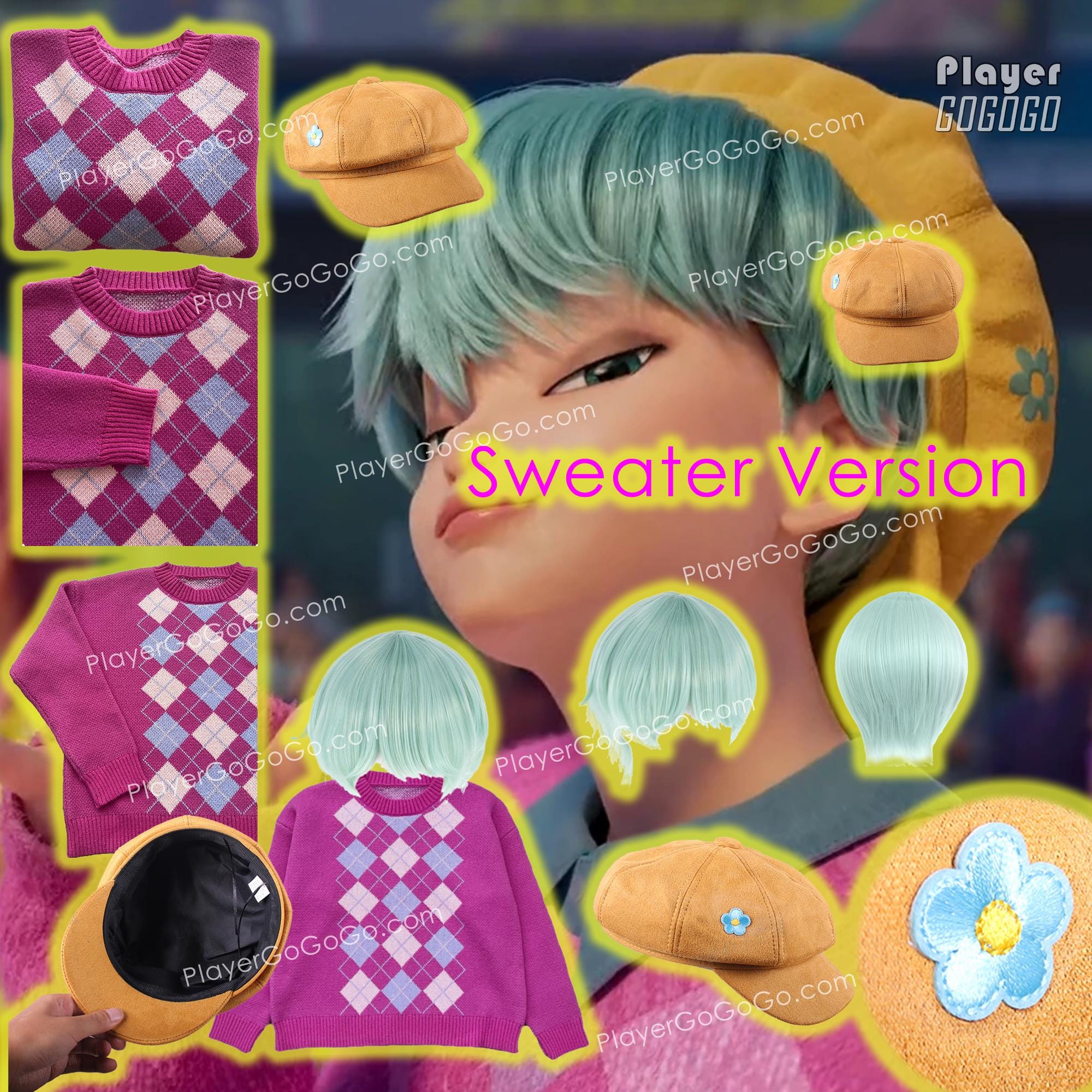 Kpop Saja Boys Baby Cosplay Set - Bib, Belet, Wig, Costume, Demon ...