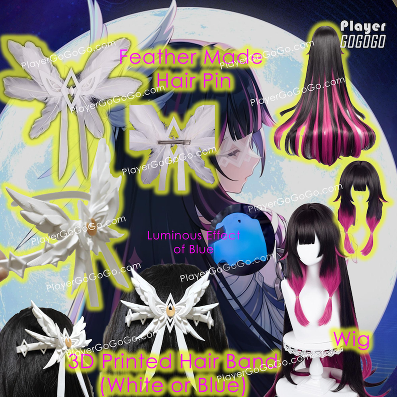 Genshin Impact Columbina Cosplay Set - Wig, Costume, Hair Pins, Boots ...