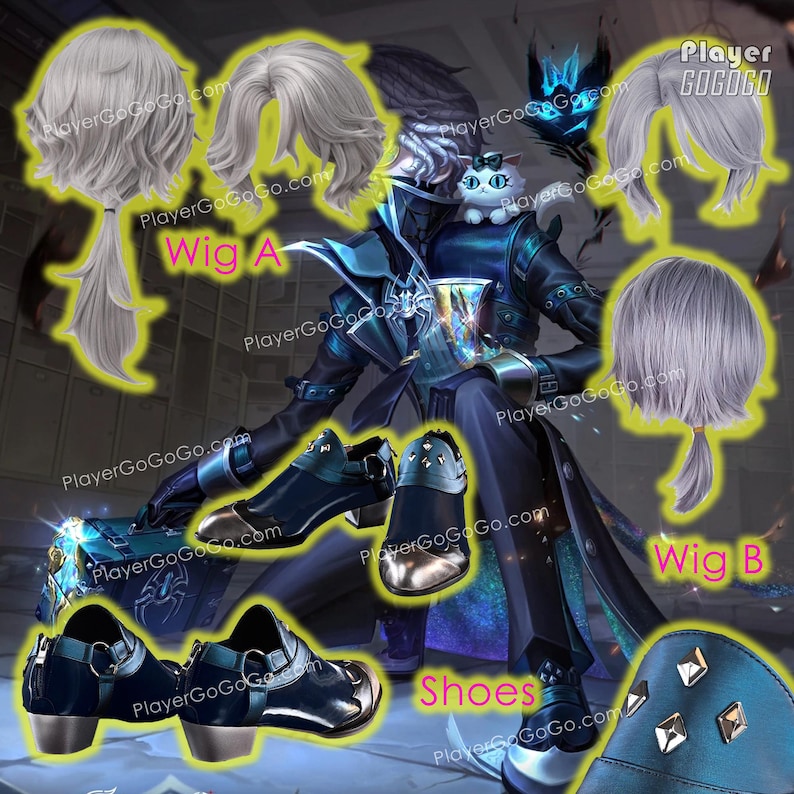 Identity V Embalmer Iridescence Cosplay Set - Wig, Costume, Shoes ...