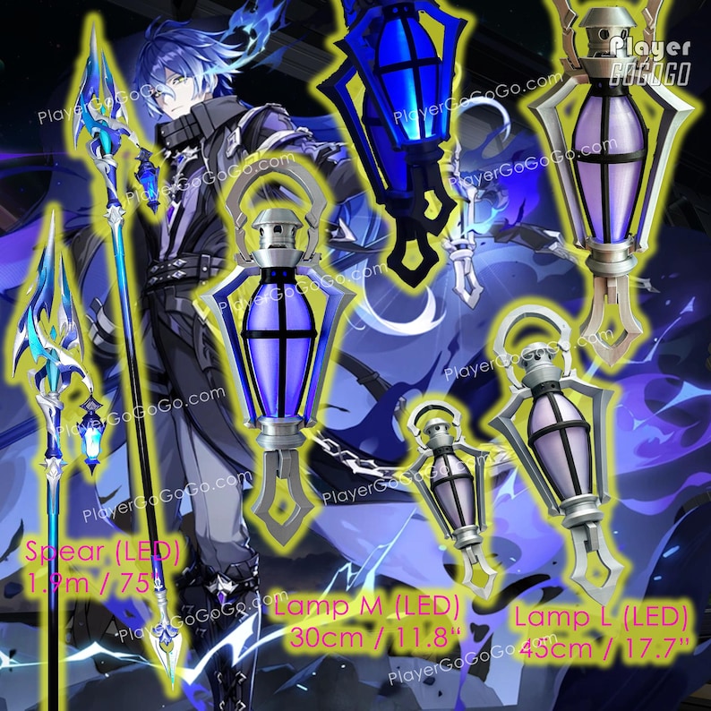 Genshin Impact Flins Cosplay Set - Wig, Costume, Weapon, Boots, Flins ...