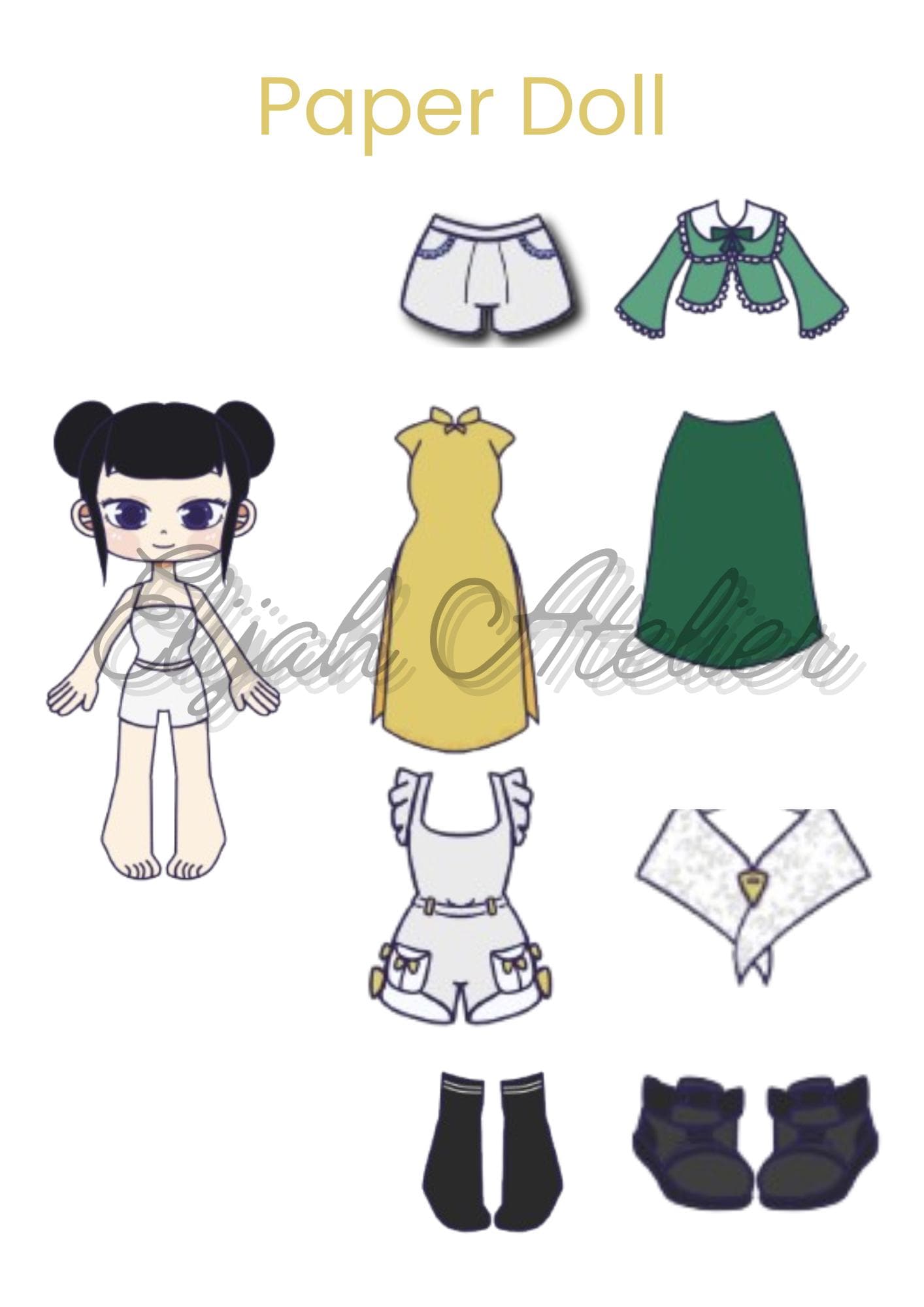 Printable Paper Doll Set | 6 Different Designs | Instant Download ...