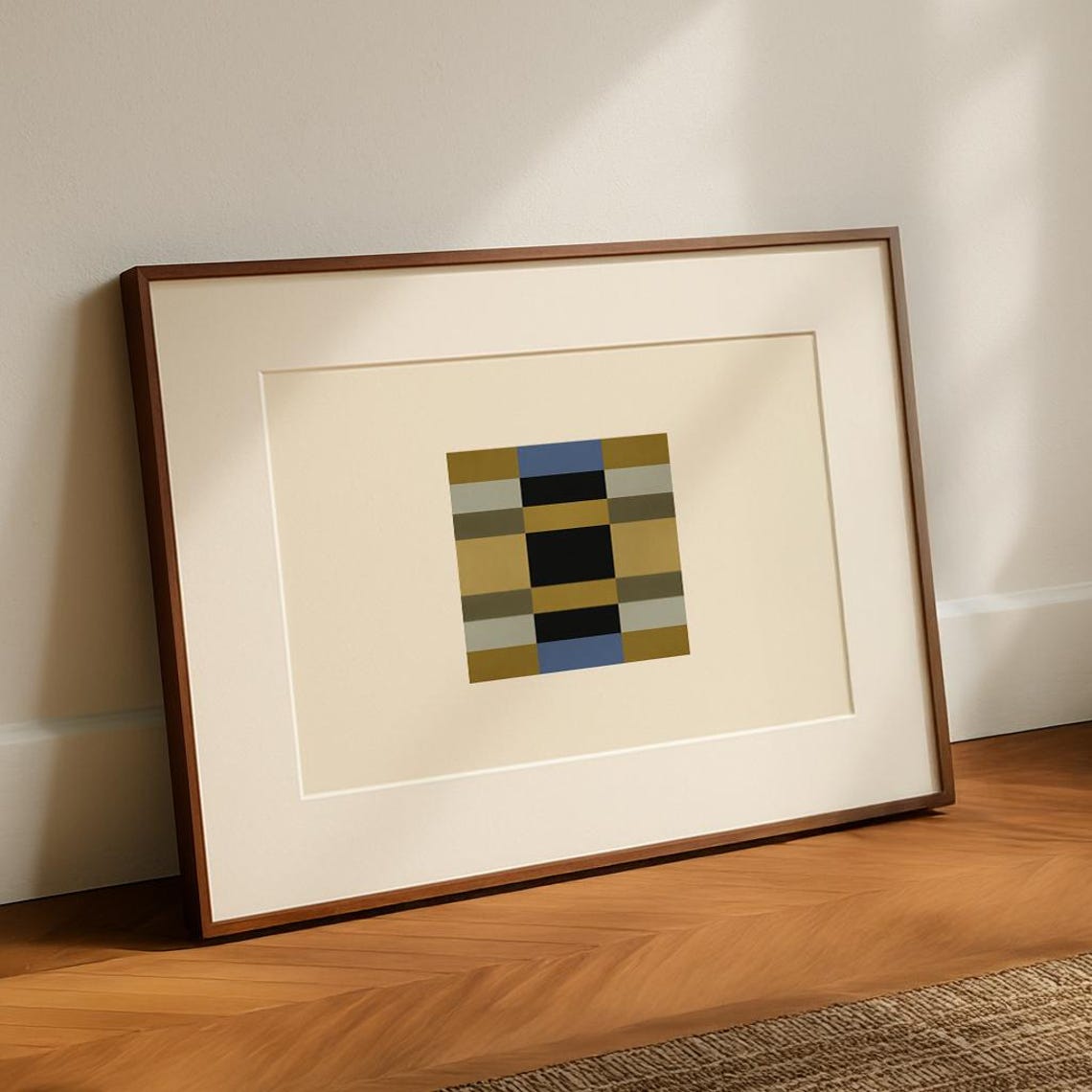 Minimalist Painted Grid Abstract Print: Mid-century Modern Decor - Etsy