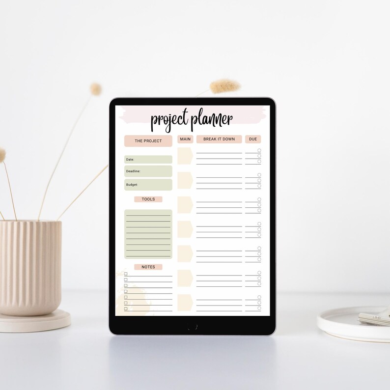 Project Planner | Printable Project Management Worksheet | Tasks ...