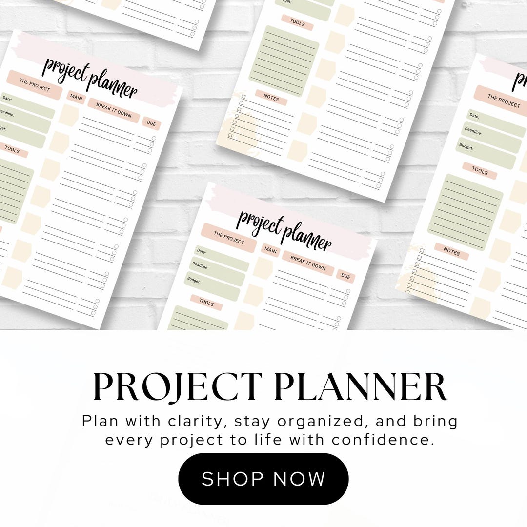 Project Planner | Printable Project Management Worksheet | Tasks ...