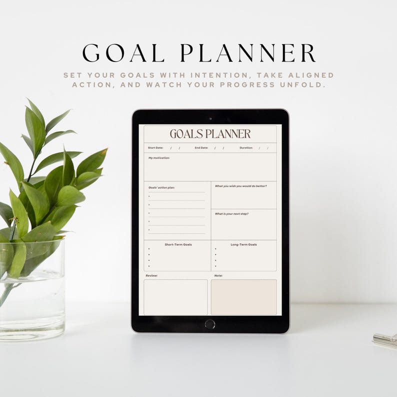 Goal Planner Printable | Action Plan Worksheet (A4, US Letter) Instant ...