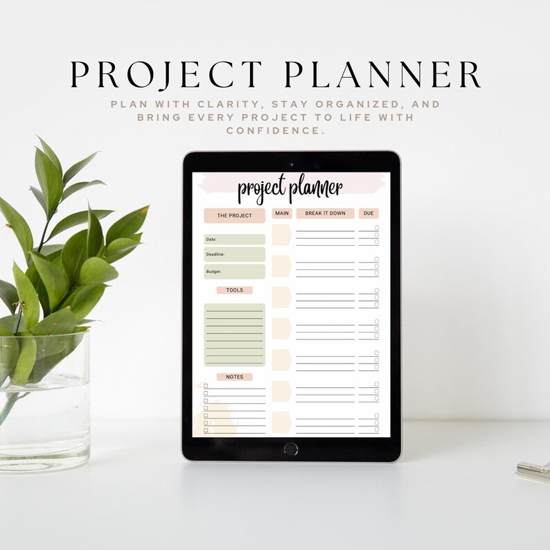 Project Planner | Printable Project Management Worksheet | Tasks ...