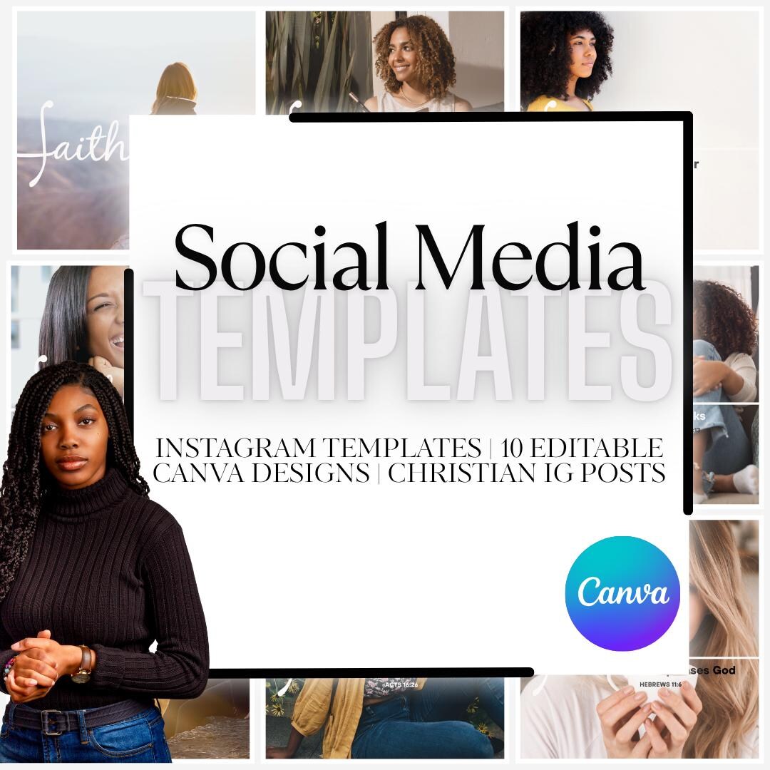 Faith-themed Instagram Templates | Christian Women Social Media Pack ...