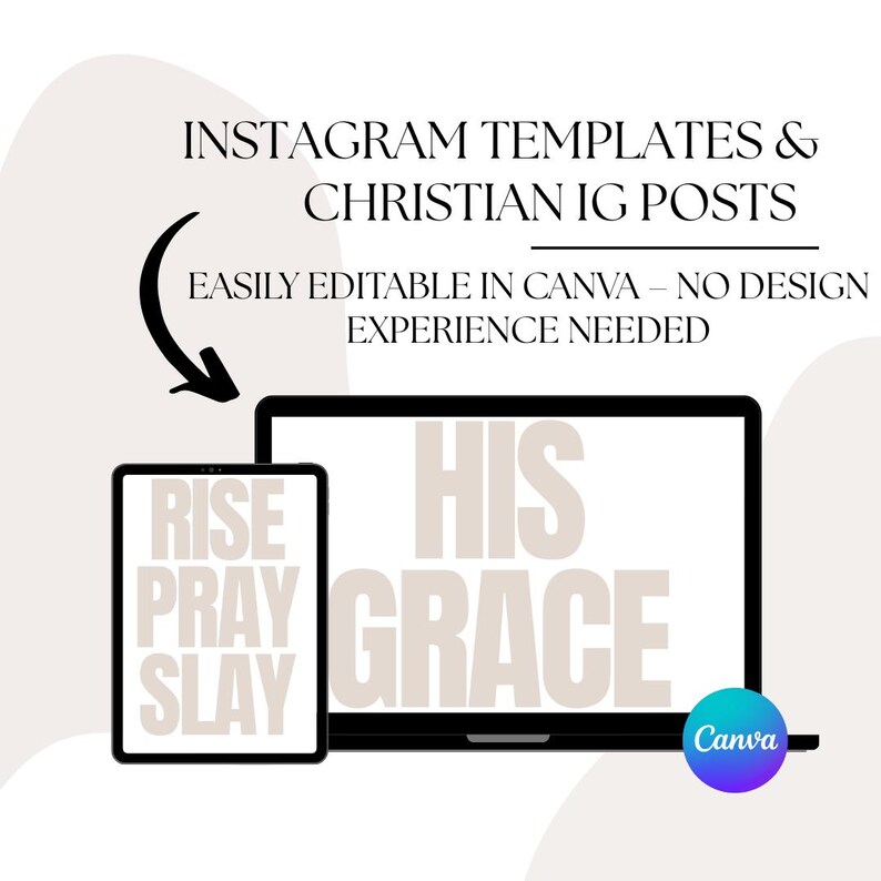Faith-based Instagram Templates Canva | Grace. Faith. Empowerment ...