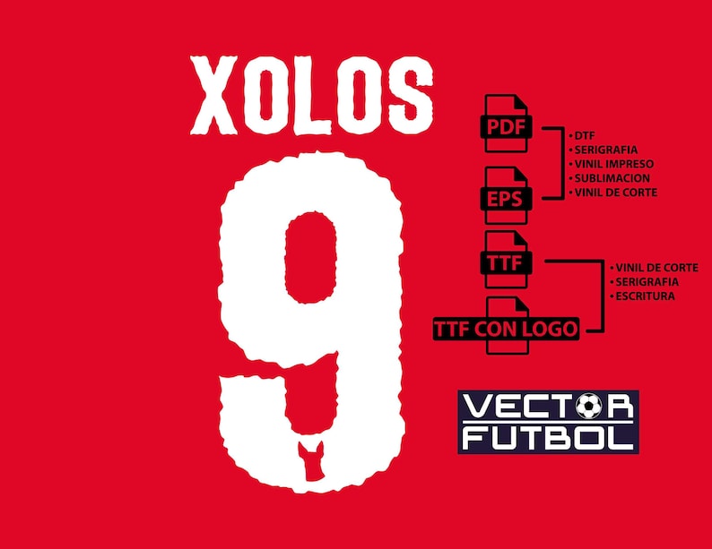 Font Typography Vector Xolos Mexico Season 2025-2026 4 Files .eps .pdf ...