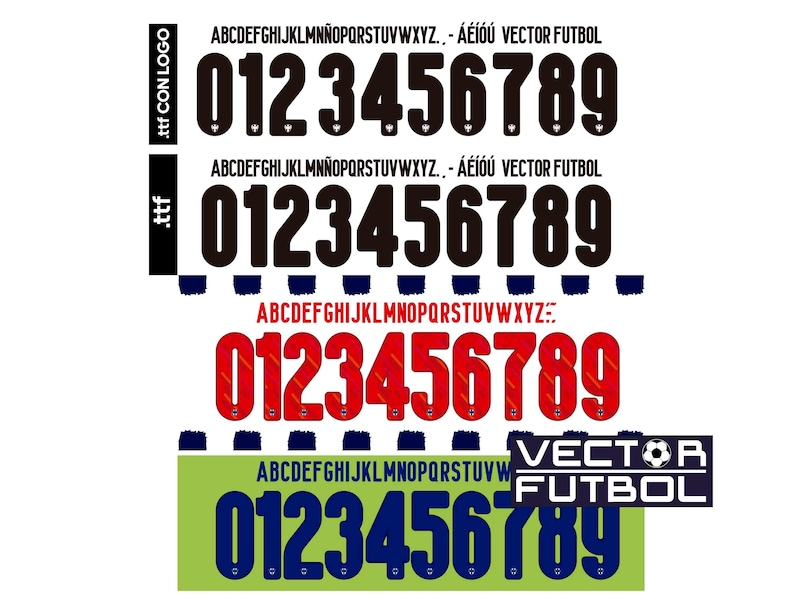 Font tipografía Vector Rayados monterrey versión 2 México 2025-2026 4 ...