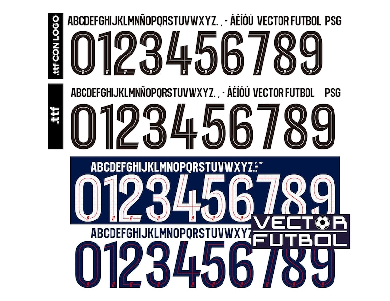 Font Typography Vector Paris PSG Ligue Season 2025-2026 4 Files .eps ...