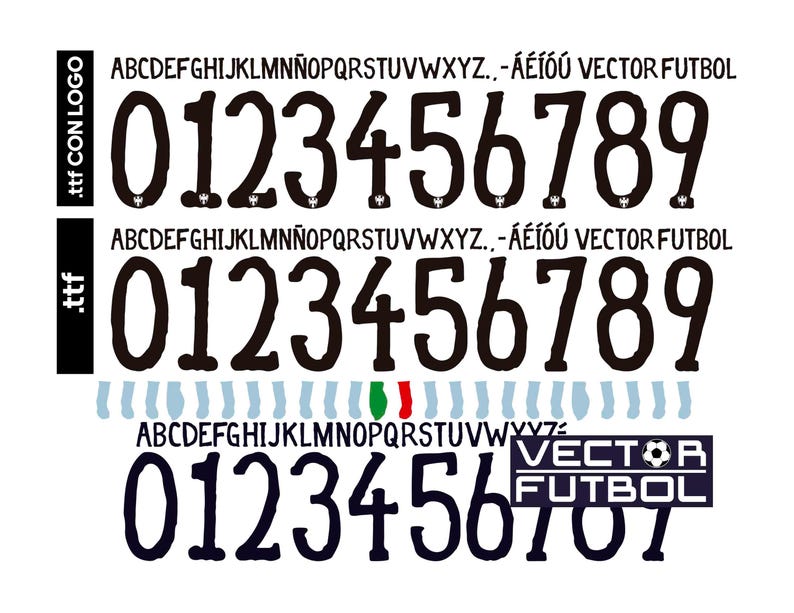 Font tipografía Vector Rayados de Monterrey visitante mexico 2025-2026 ...
