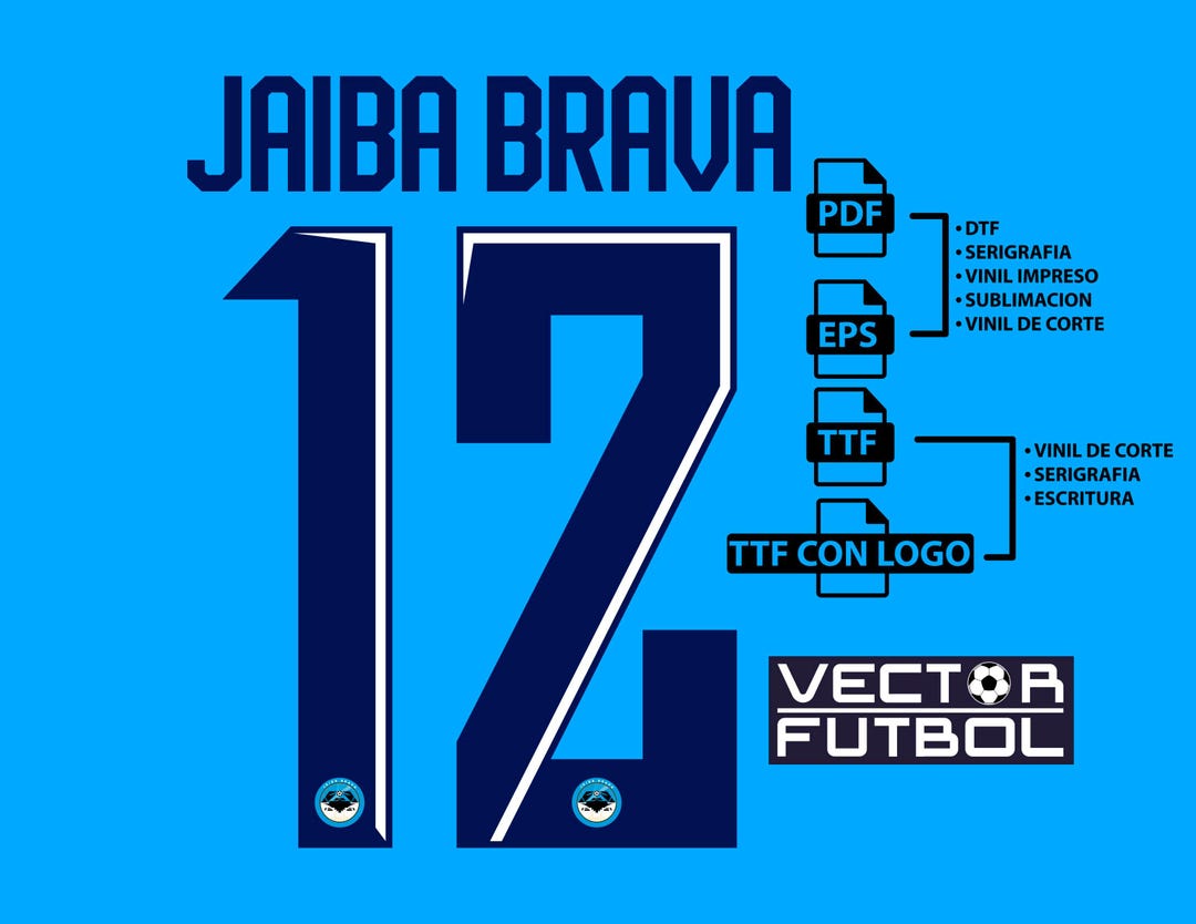 Font Typography Vector Jaiba Brava Tampico Mexico Season 2025-2026 4 ...