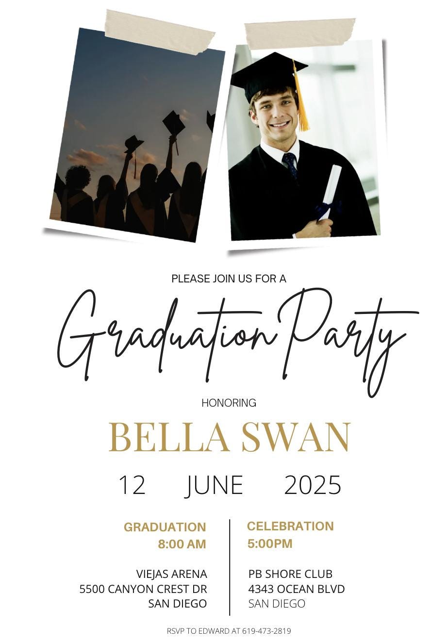 Editable Graduation Invitation | Printable Grad Party Invite | Class of ...