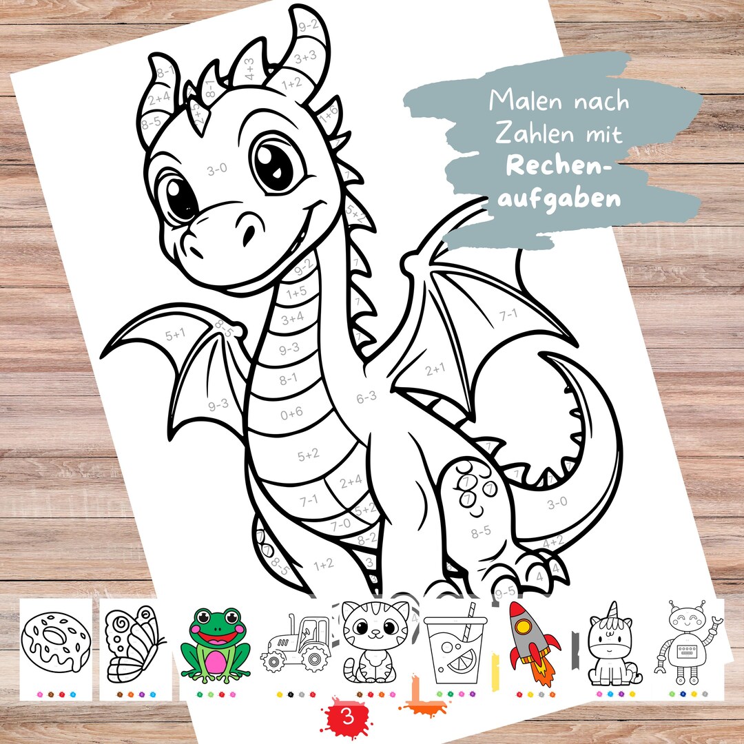 Paint by Numbers Math Coloring Pages for Children, Coloring Pages to ...