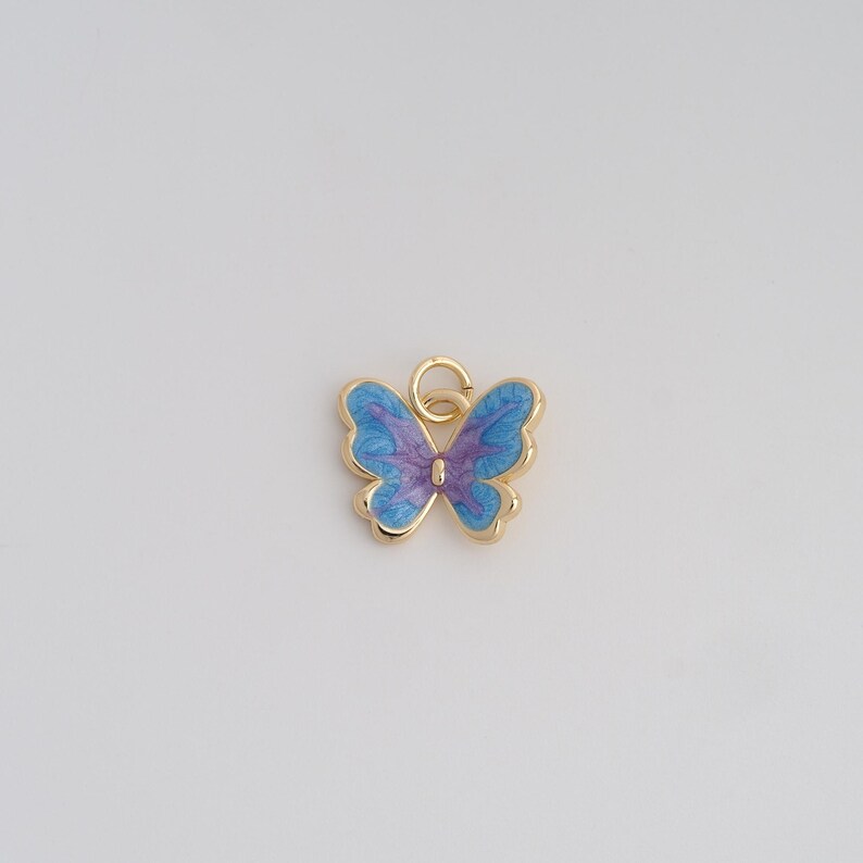 1 Pcs Enamel Butterfly Charms,18k Gold Filled Insect Pendant,butterfly ...