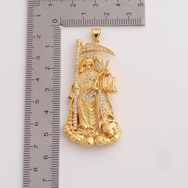 1 Pcs Gold Grim Reaper Pendant,18k Gold Filled Death Charms,death for ...
