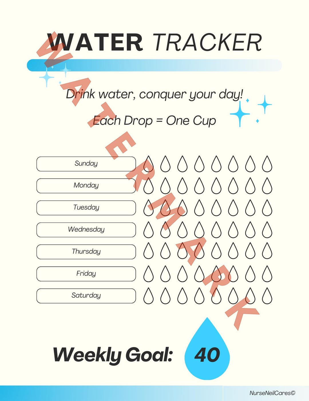 Daily Hydration Tracker - Etsy