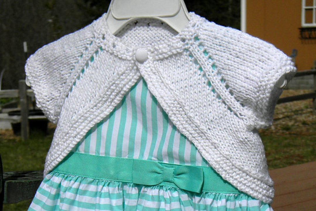 Charlotte's Sunday Shrug | Pdf Knitting Pattern | Fits Newborn - 24 ...