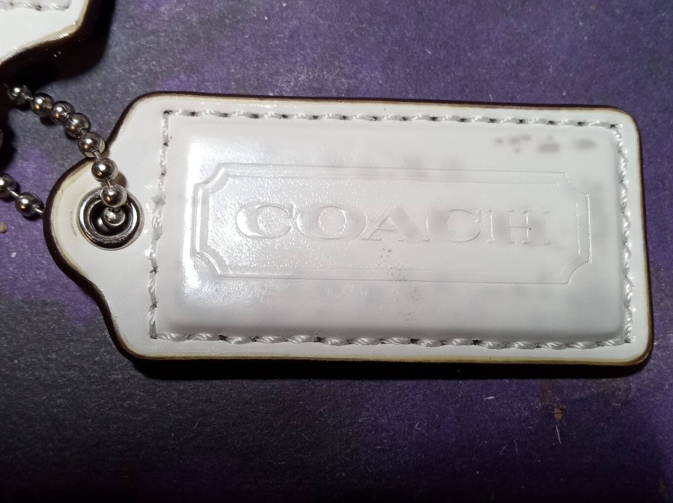 COACH Signature Double White Leather Hang Tags / Keychain / Fob - Etsy