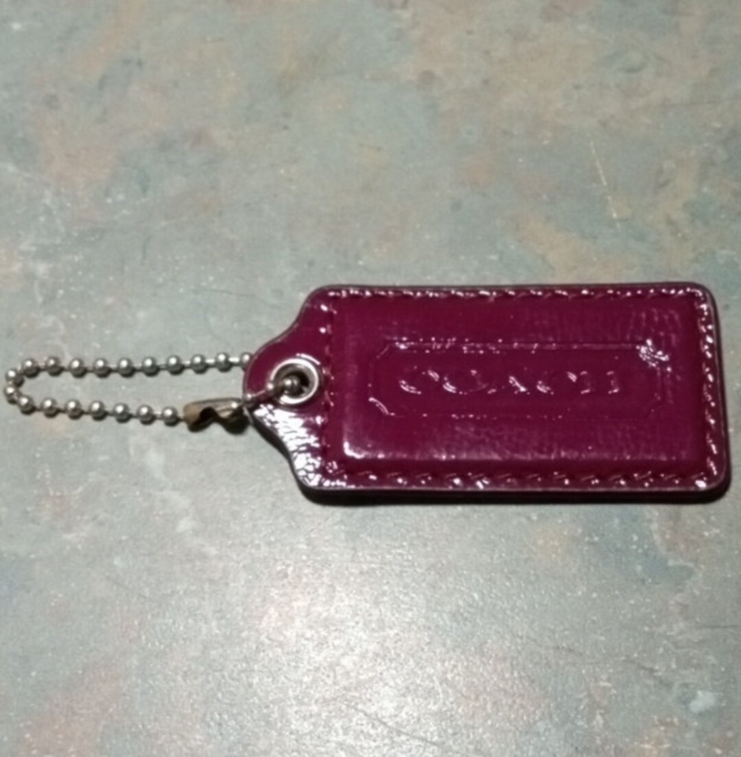 COACH Raspberry Patent Leather 4" X 1.25" Purse Fob Hang Tag Charm. - Etsy