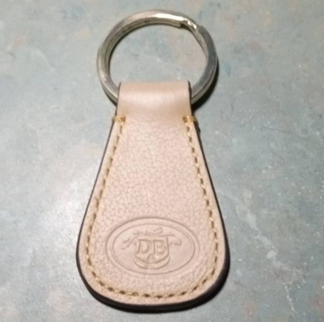 DOONEY & BOURKE Taupe All Weather Leather Keyring Keychain Purse Fob ...