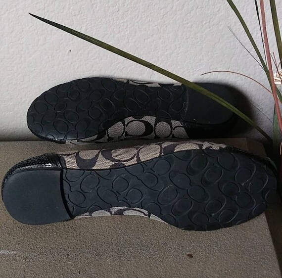 COACH "Shine" Black Signature Canvas / Sequin Ballet … - Gem