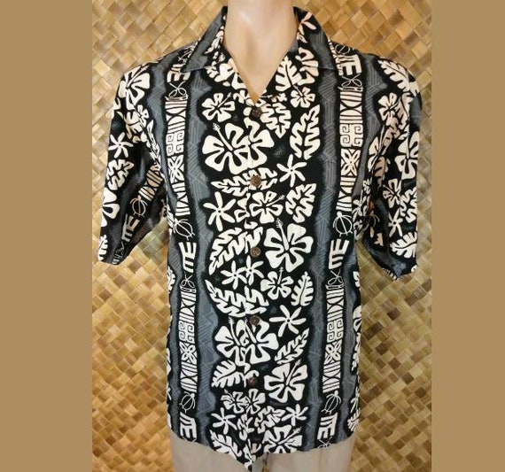 HAWAIIAN RESERVE mens Hawaiian Floral Foliage Tapa St… - Gem