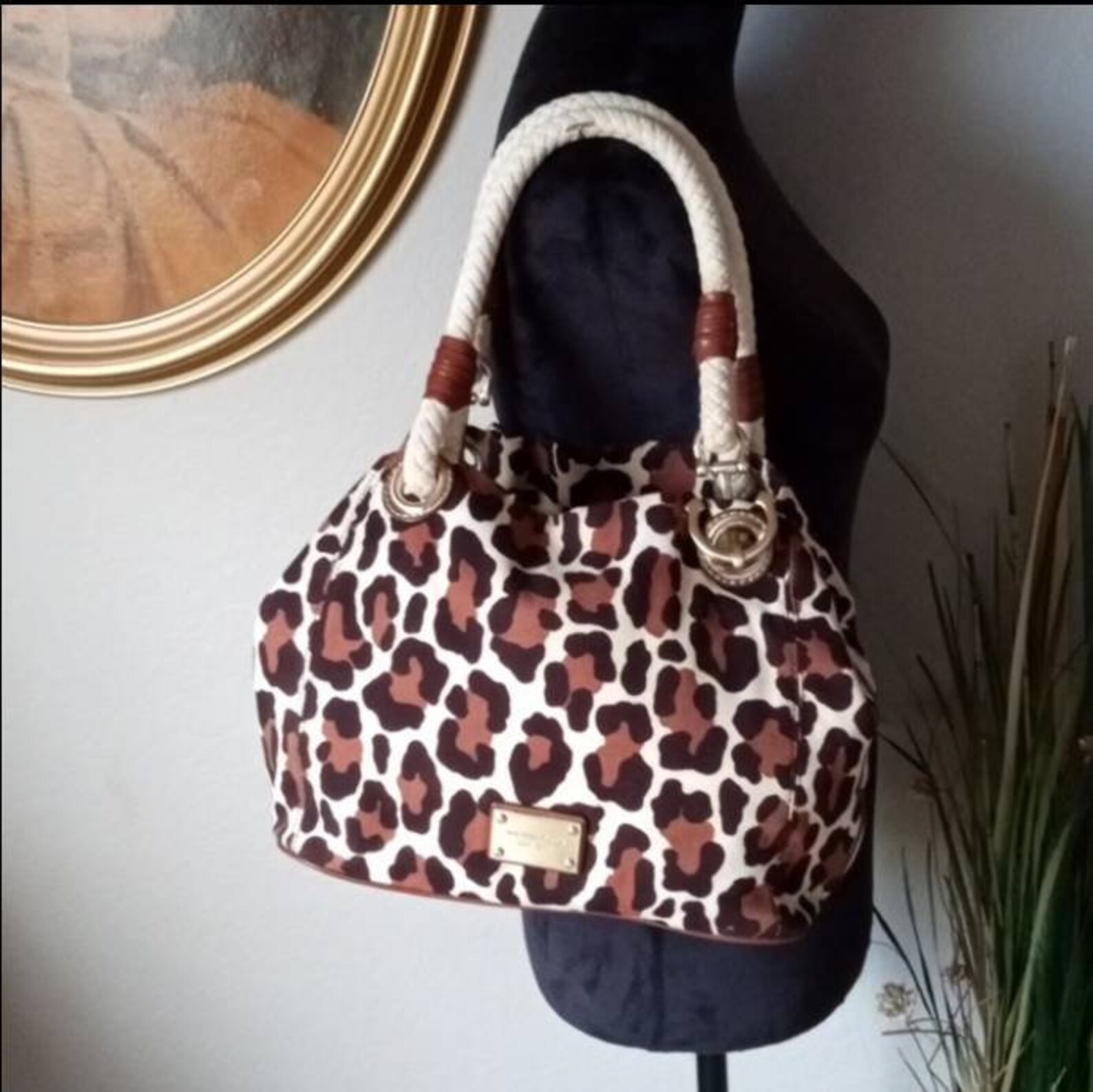 RARE Michael Kors marina Leopard Print Canvas - Etsy