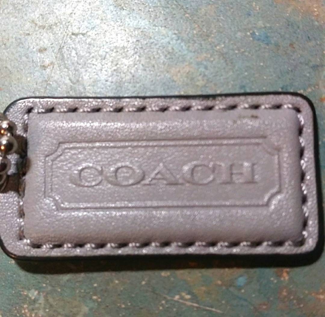 COACH Light Gray & Silver Tone Keychain / Hang Tag / Purse Fob. - Etsy