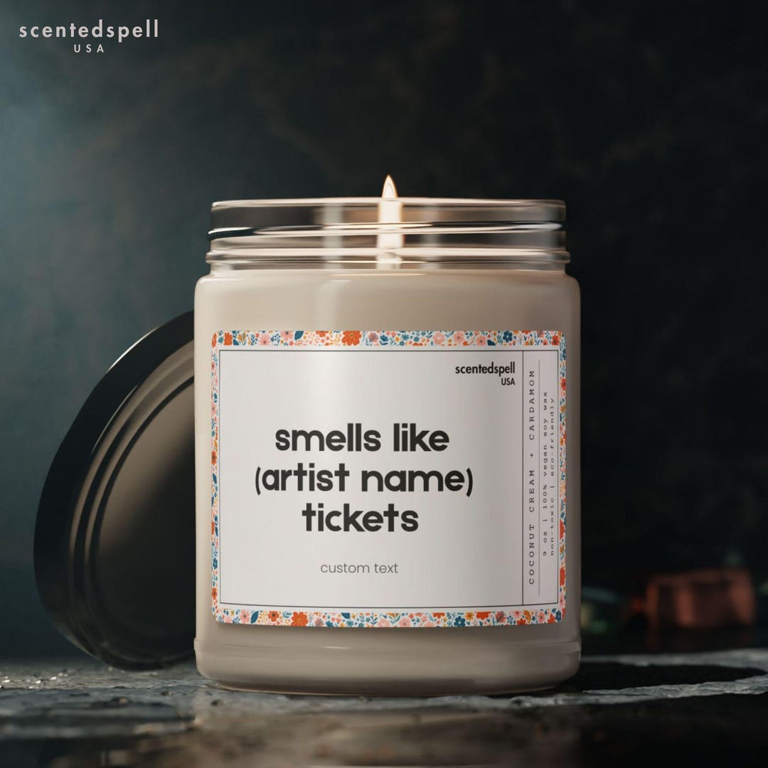 Personalized Concert Ticket Candle - Smells Like Concert Tickets, Gift ...