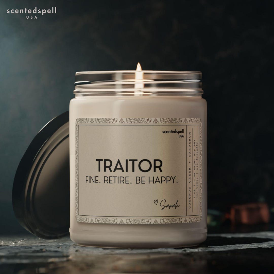 Personalized Retirement Gift - Custom Funny Traitor Candle, Teacher ...
