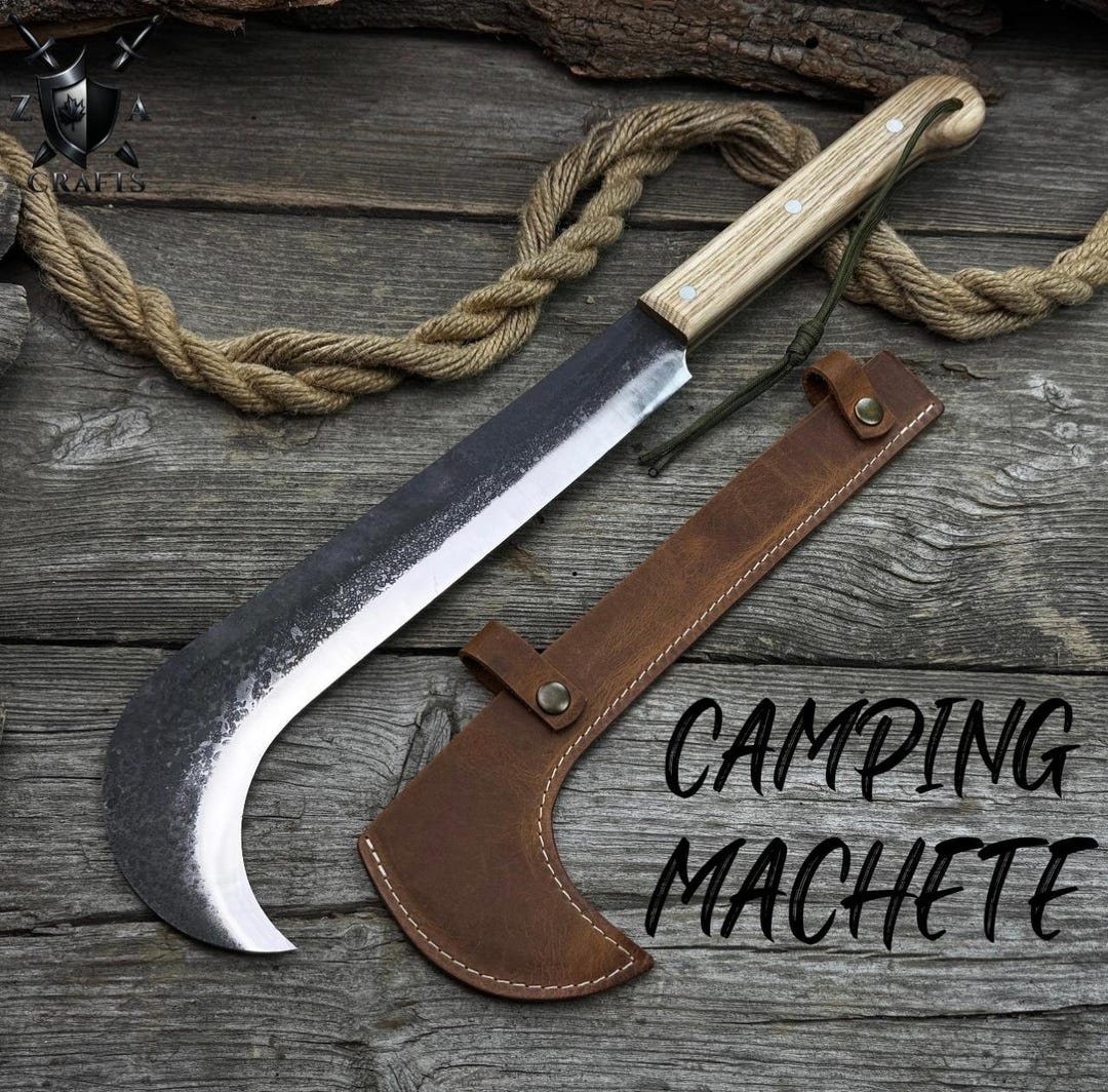 Heavy-duty Camping Machete – Hand-forged Carbon Steel Blade With Ash ...