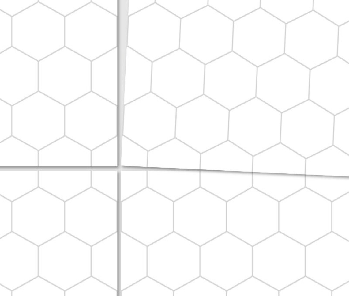 True 1-inch Hexagonal Graph Paper: Borderless, Tileable, Two ...