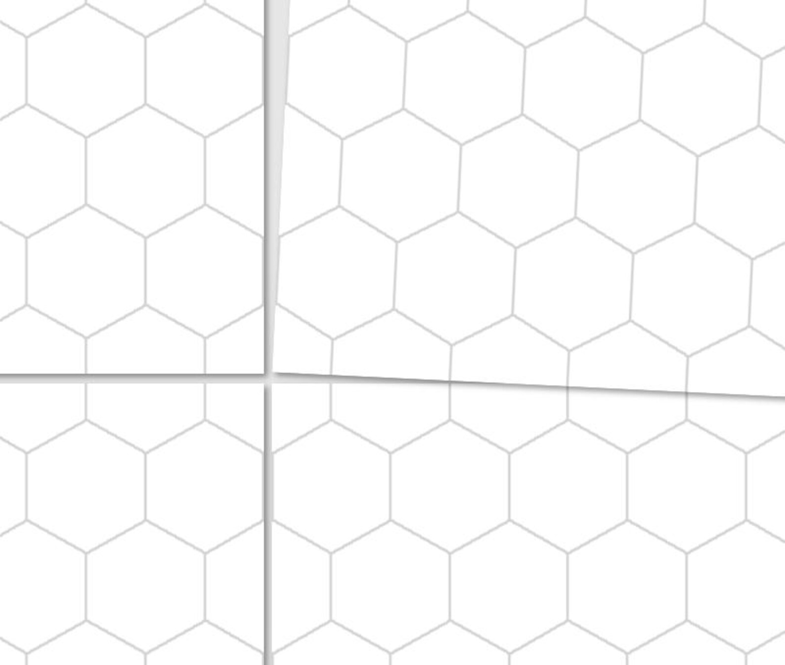 True 1-inch Hexagonal Graph Paper: Borderless, Tileable, Two ...