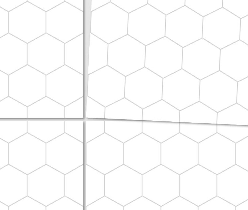True 1-inch Hexagonal Graph Paper: Borderless, Tileable, Two ...
