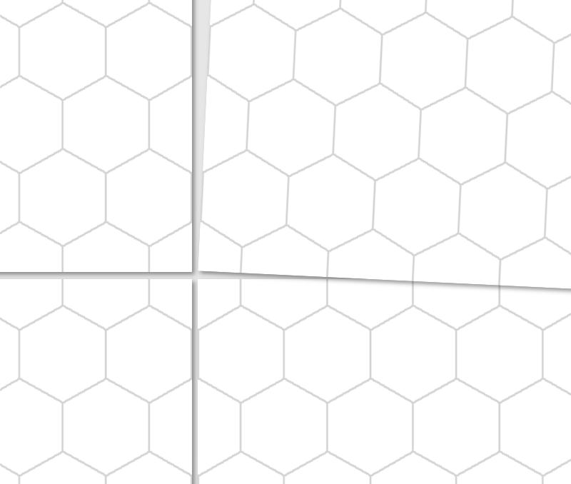 True 1-inch Hexagonal Graph Paper: Borderless, Tileable, Two ...